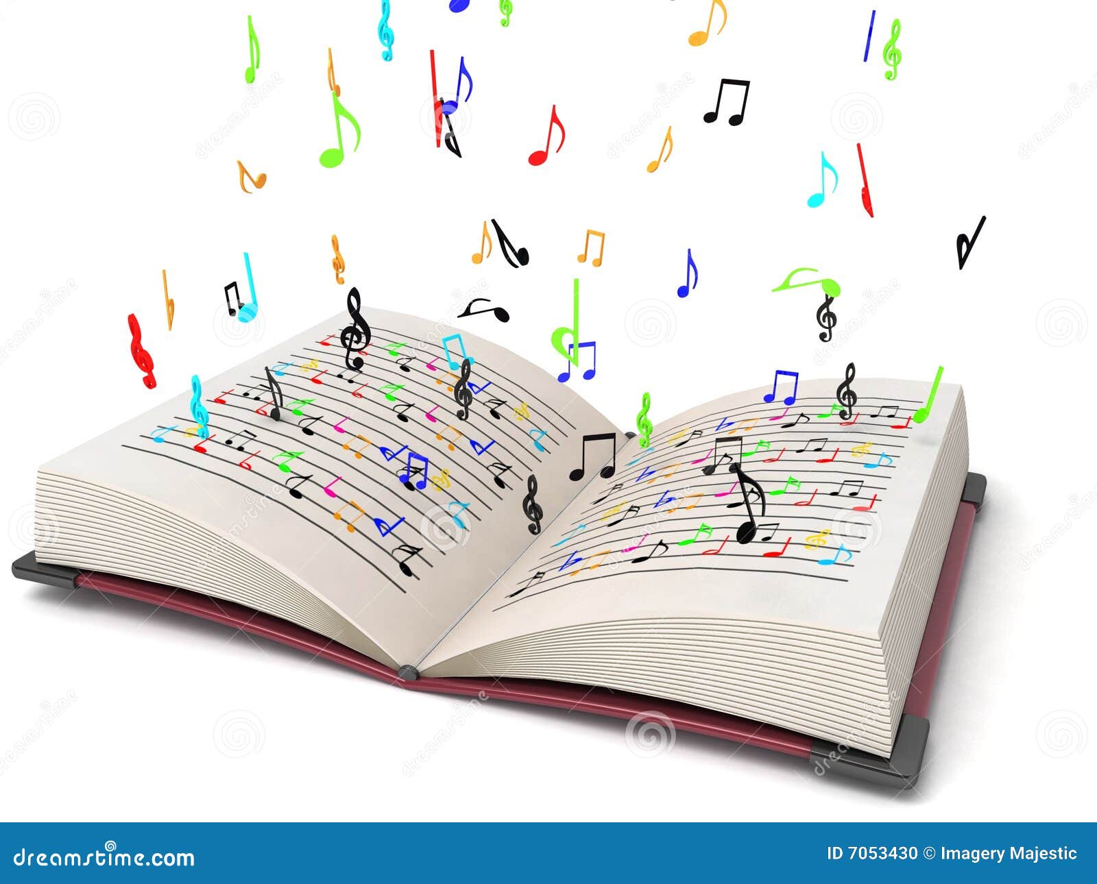 Three Dimensional Flying Musical Notes Stock Illustration ...