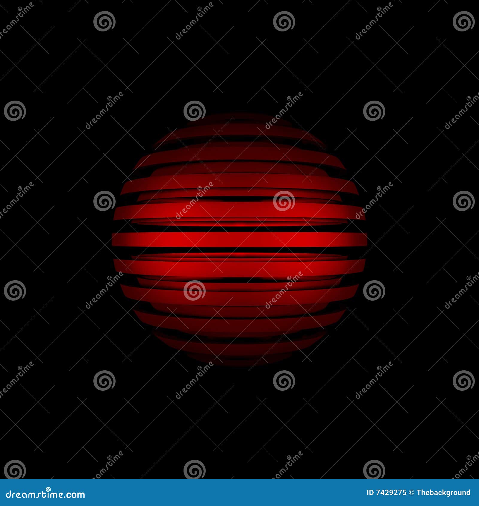 Three-dimensional Fragmentation Red Sphere Stock Image - Image of ...