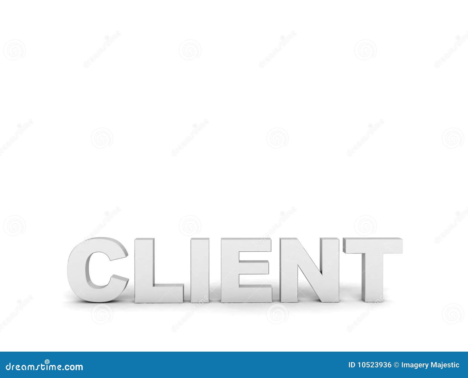 Three Dimensional Front View of Client Text Stock Illustration ...