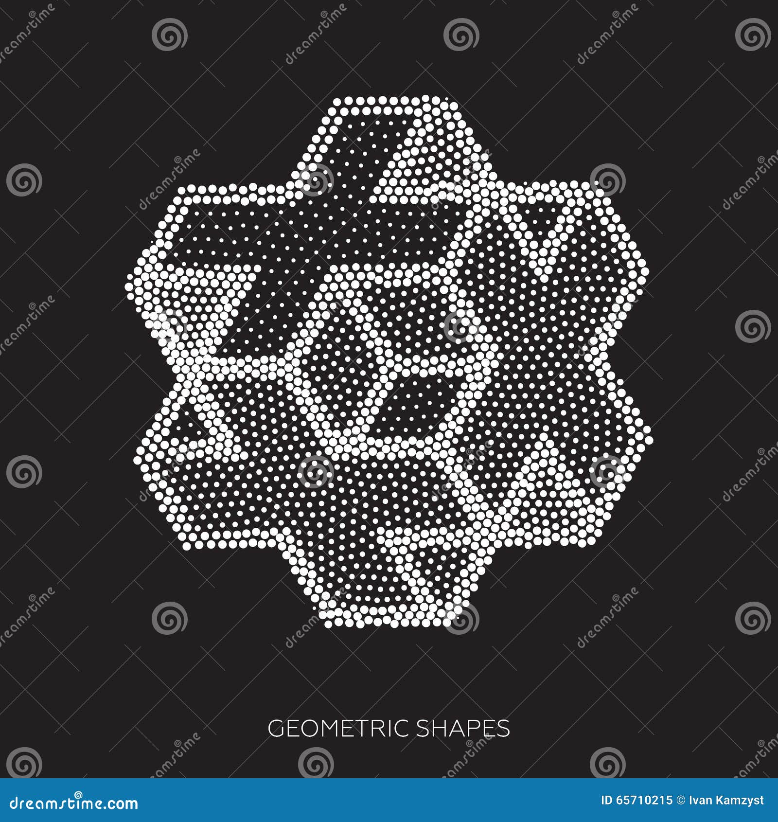 Three-dimensional Geometric Figures Collected from Points Stock Vector ...