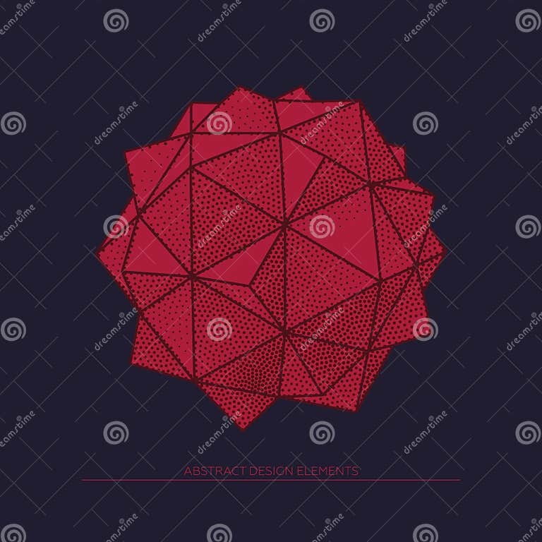 Three-dimensional Geometric Figures Collected from Points Stock Vector ...