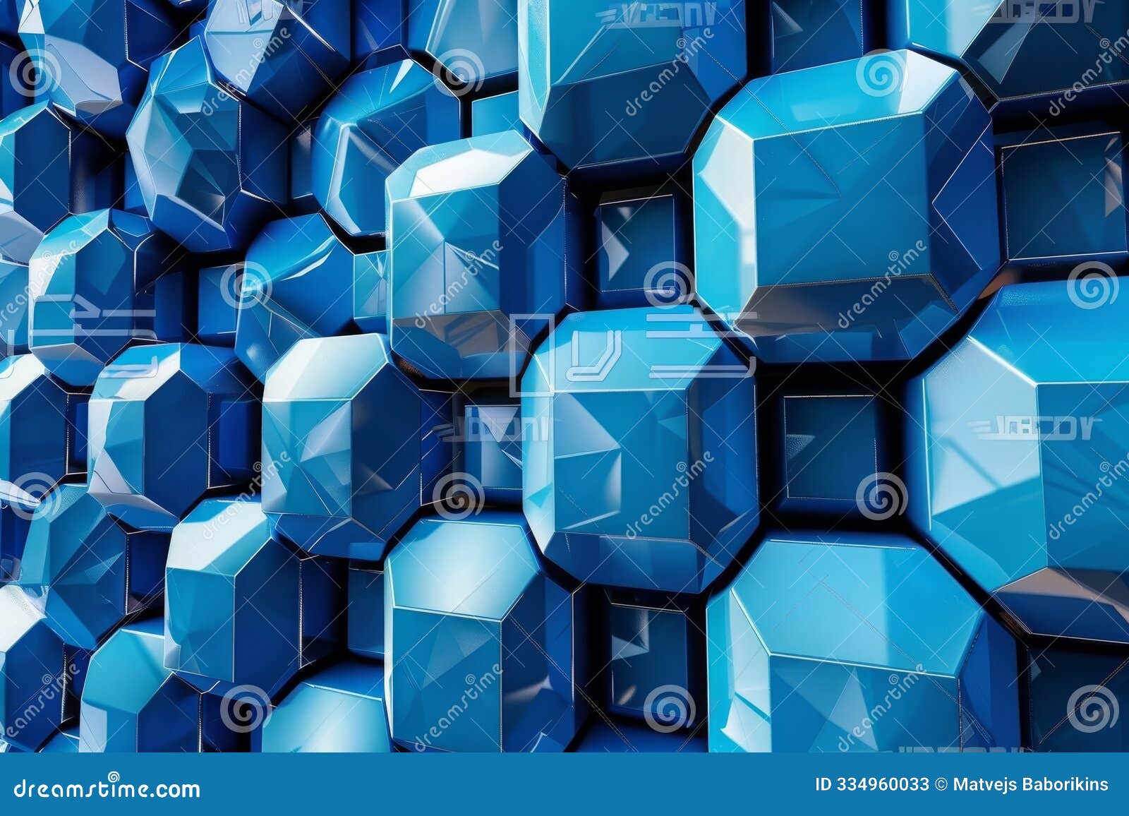 Stylish Geometric Blue Wallpaper 3d Hexagon Pattern for Eye Catching ...