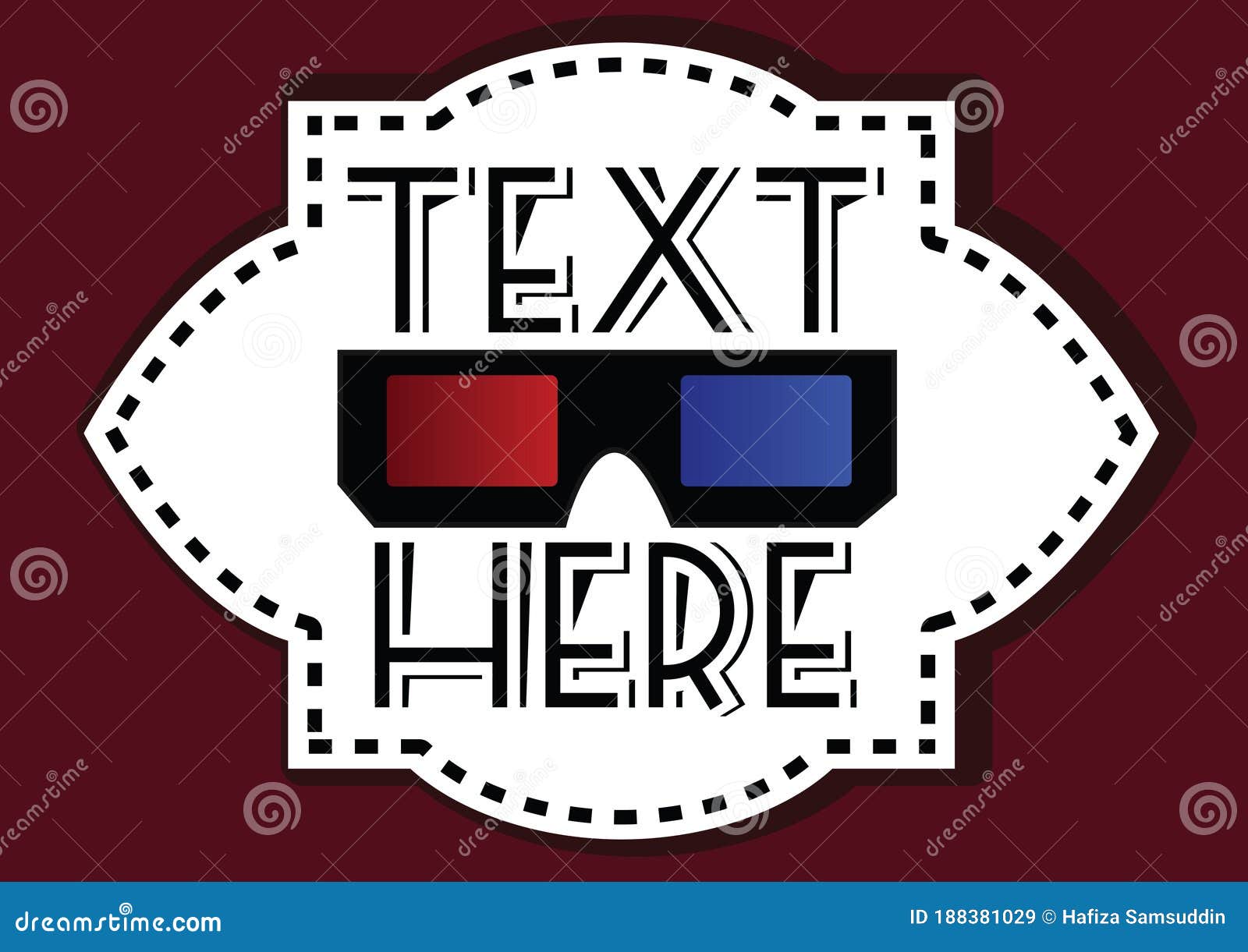 Three Dimensional Glasses Label. Vector Illustration Decorative Design ...