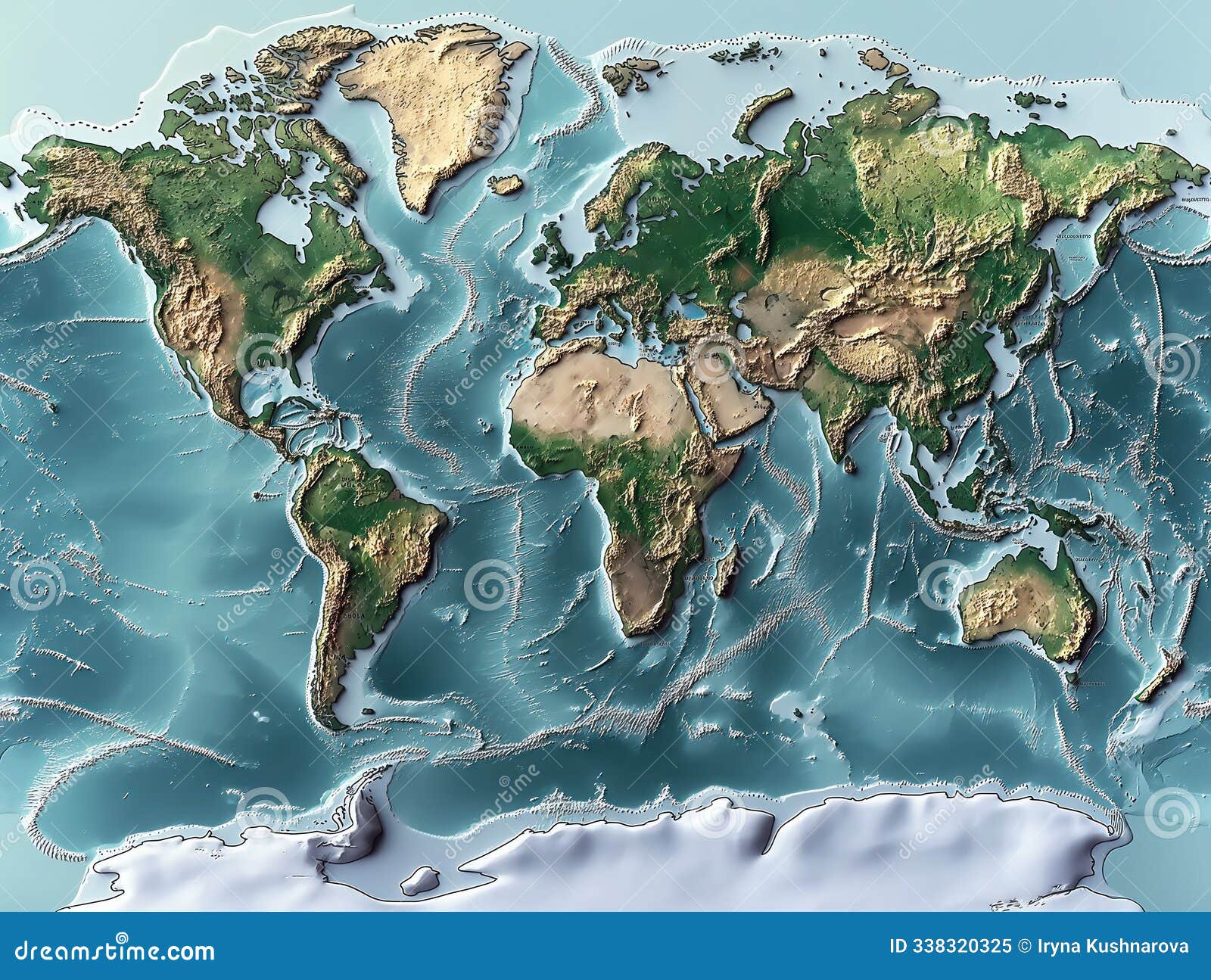 Three-dimensional Globe Illustration Featuring Map of World with ...