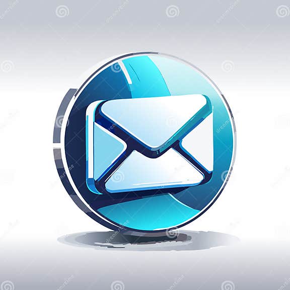 Three-dimensional Glossy Icon Representing Email Communication in ...