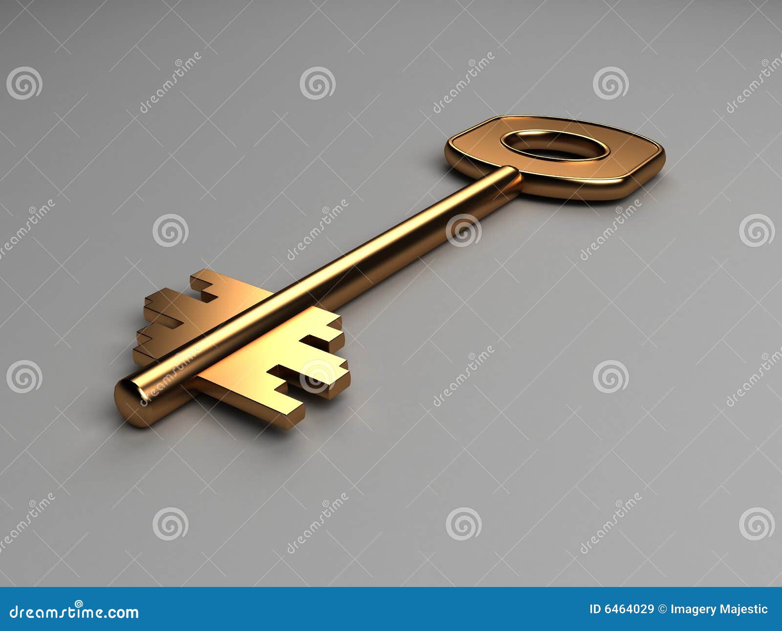 Three dimensional gold key stock illustration. Illustration of gold ...