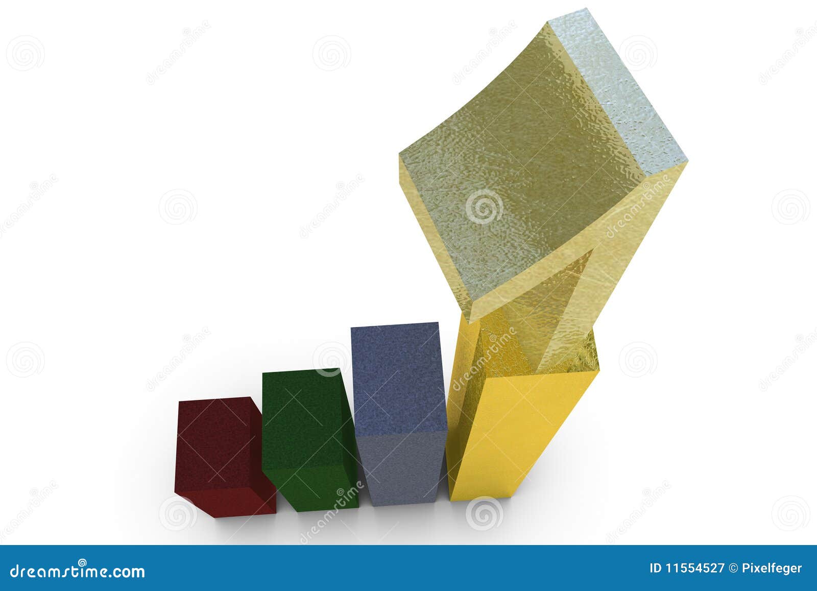 Three Dimensional Golden Number 1 Stock Illustration - Illustration of ...