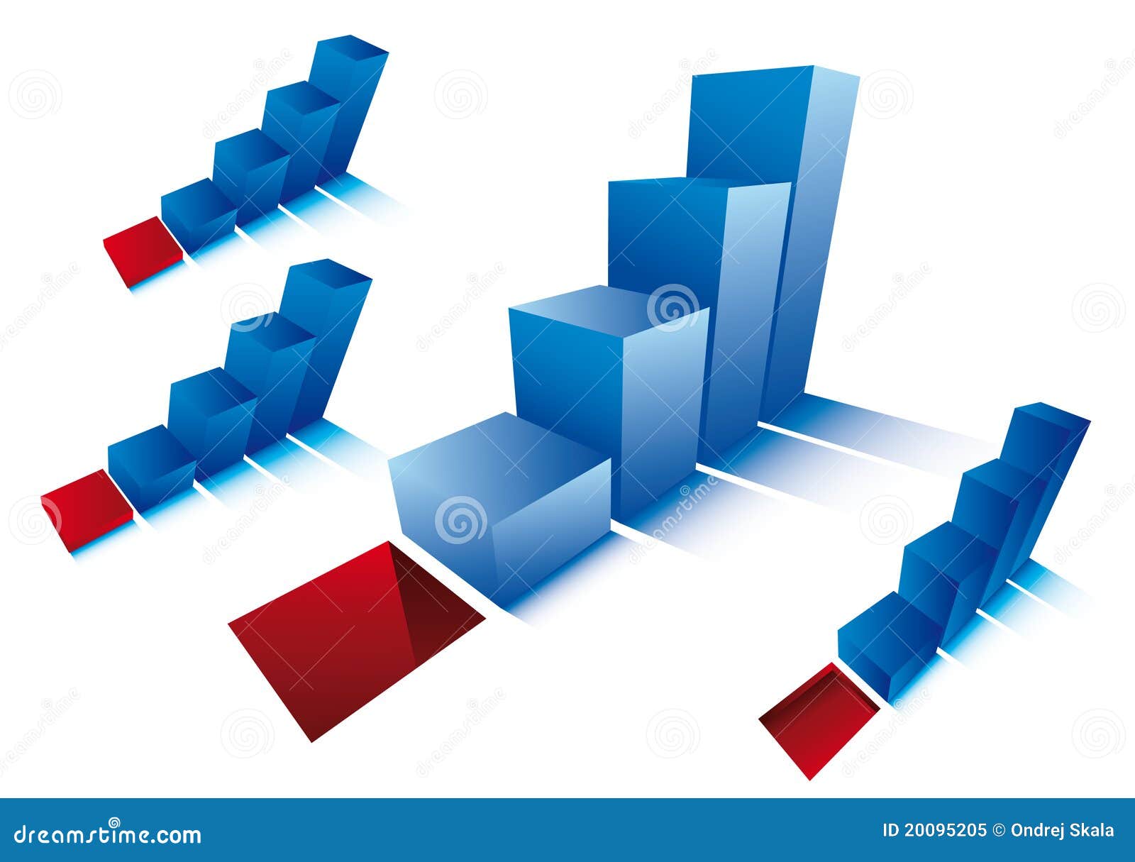 Three-dimensional graph stock vector. Illustration of business - 20095205