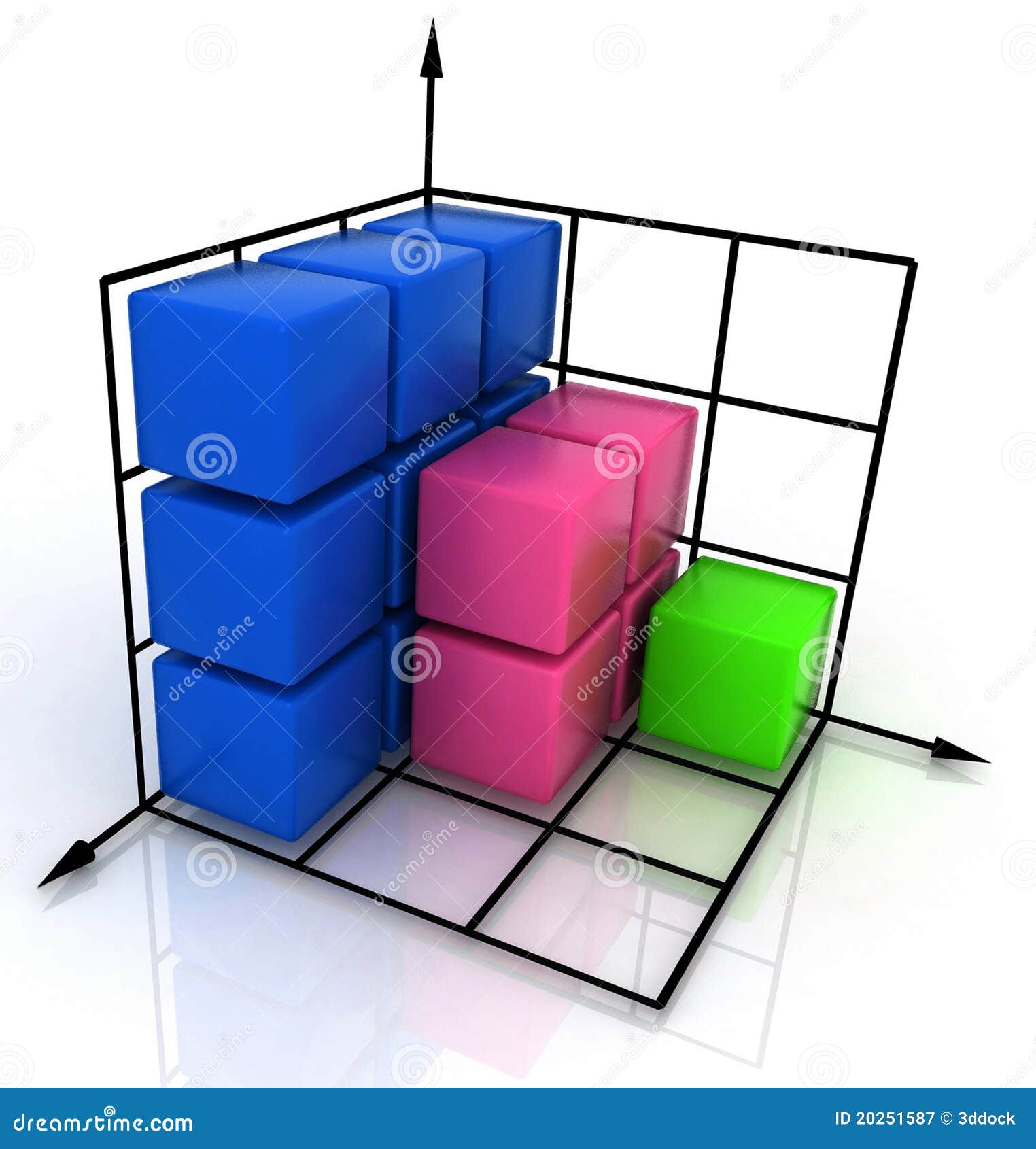 Three-dimensional graph stock illustration. Illustration of computer ...