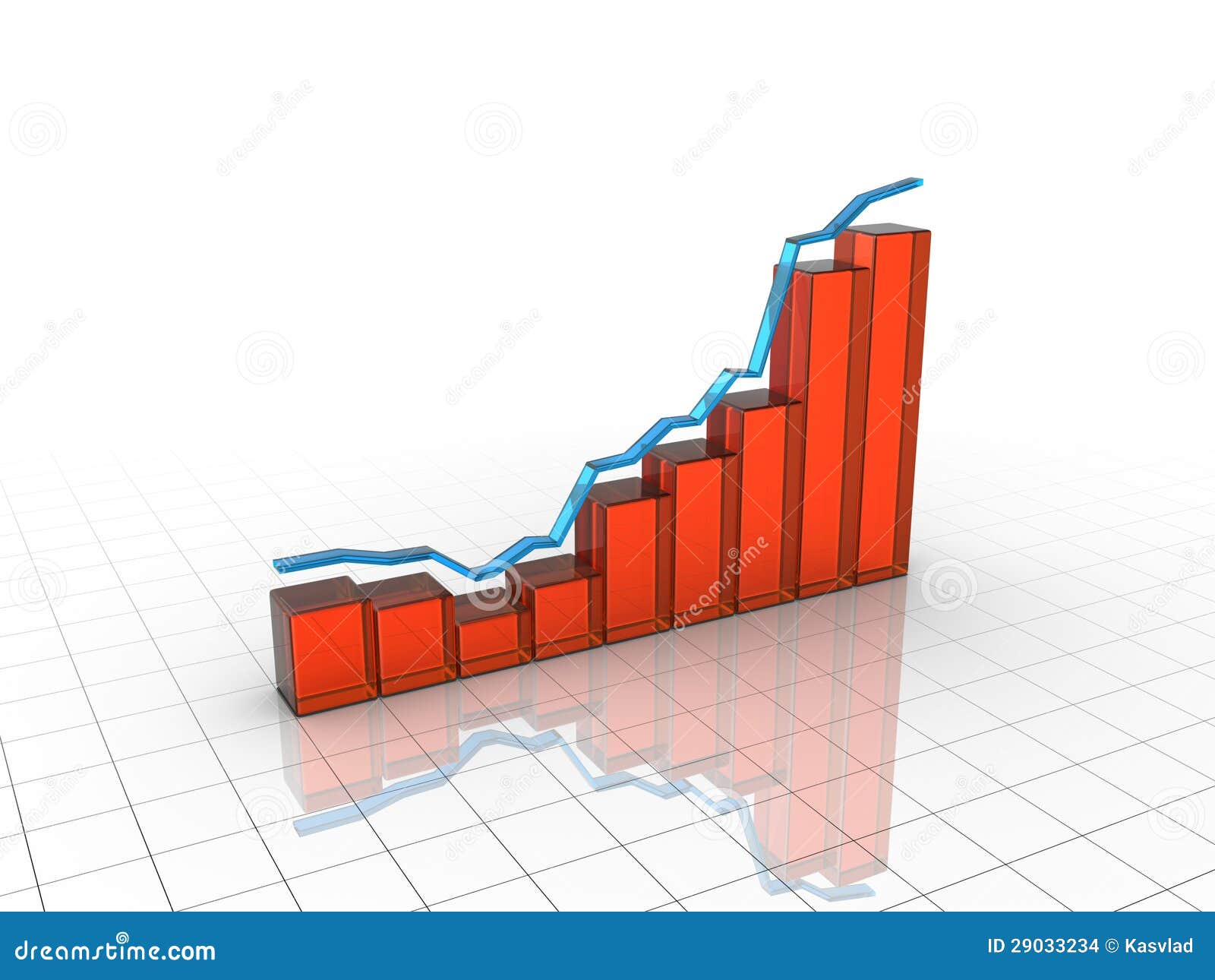 Three-dimensional Graph To Growth Stock Illustration - Illustration of ...