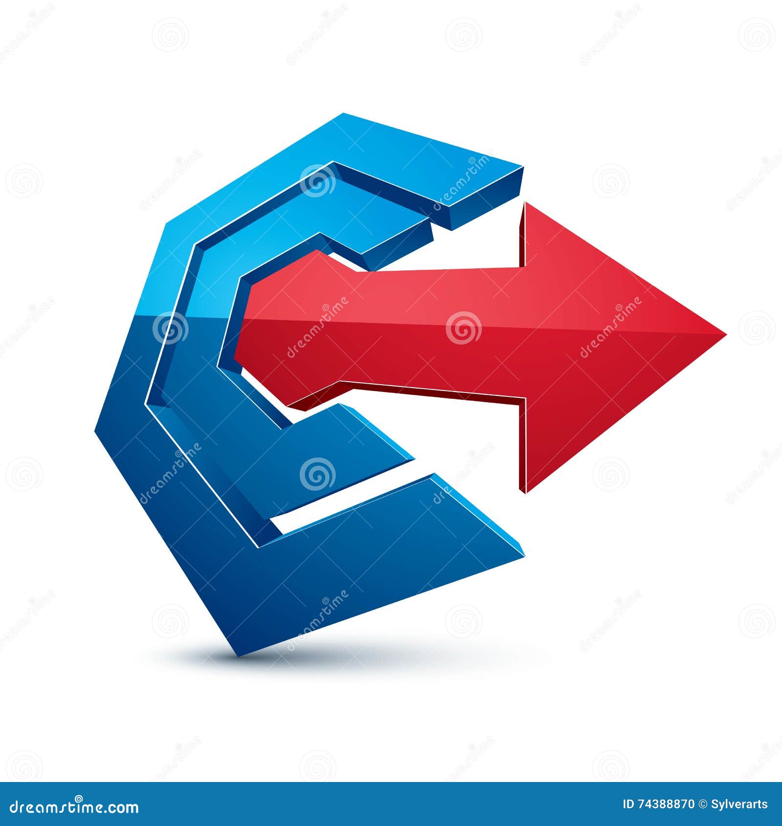 Three-dimensional Graphic Element with Simple Arrow Stock Vector ...