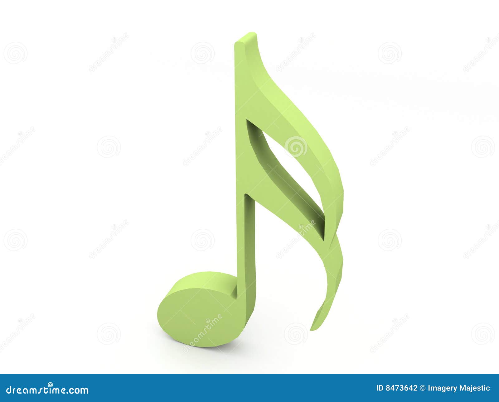 Three Dimensional Green Musical Note Stock Illustration - Illustration ...
