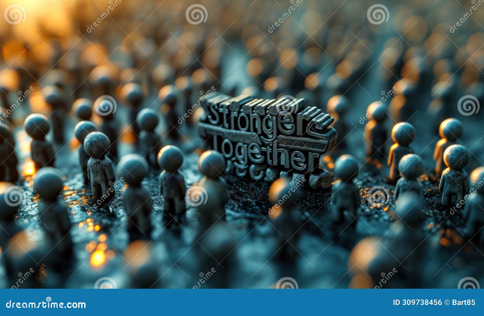 Three Dimensional Grey Figures Lifting Words Stronger Together ...