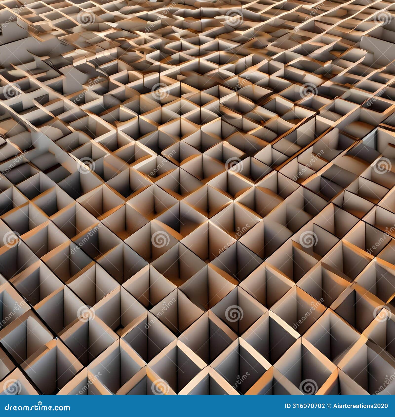 A Three-dimensional Grid of Cubes Shifting and Reconfiguring, Creating ...