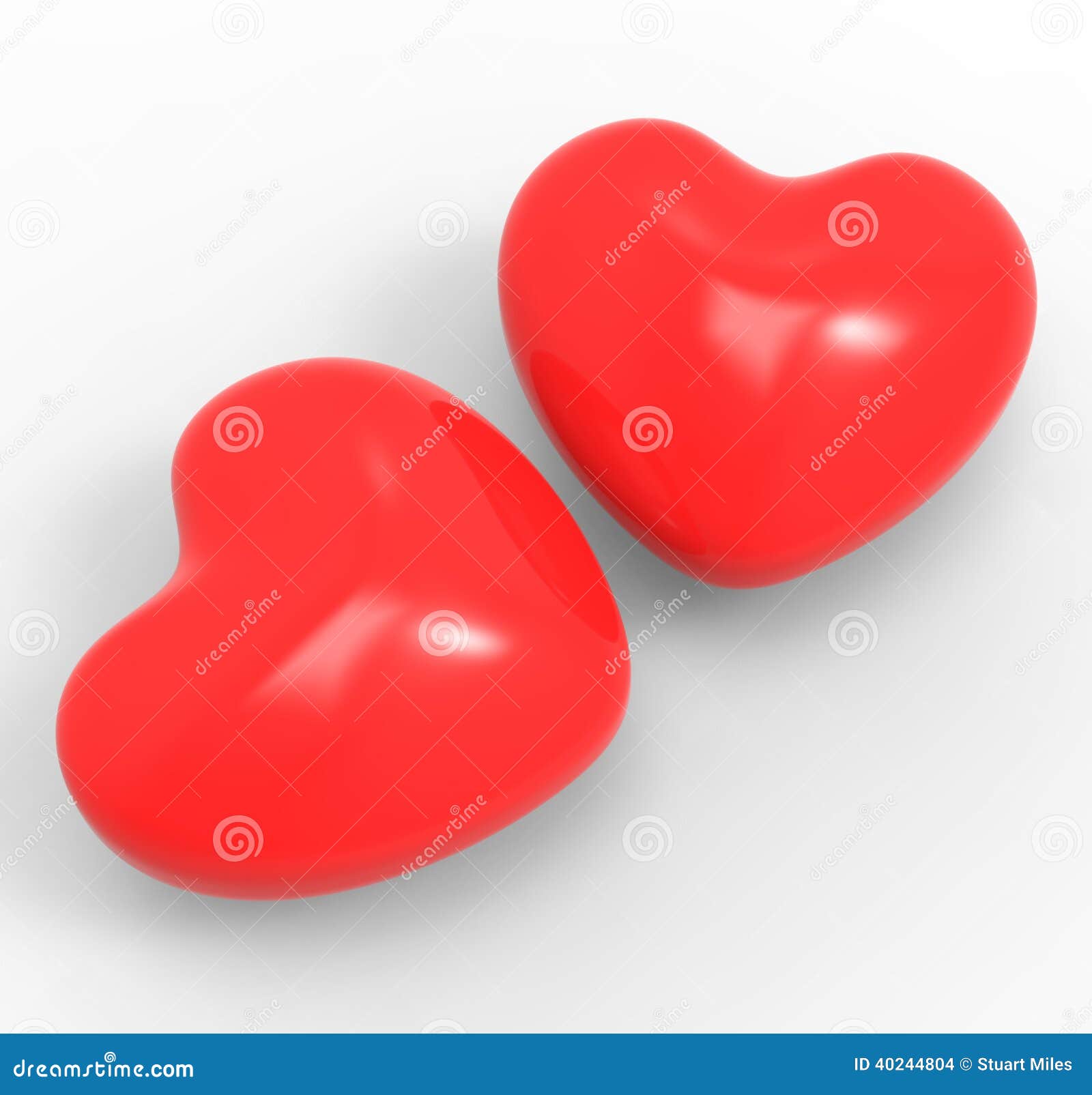 Three Dimensional Hearts Means Affection Passion Stock Illustration ...