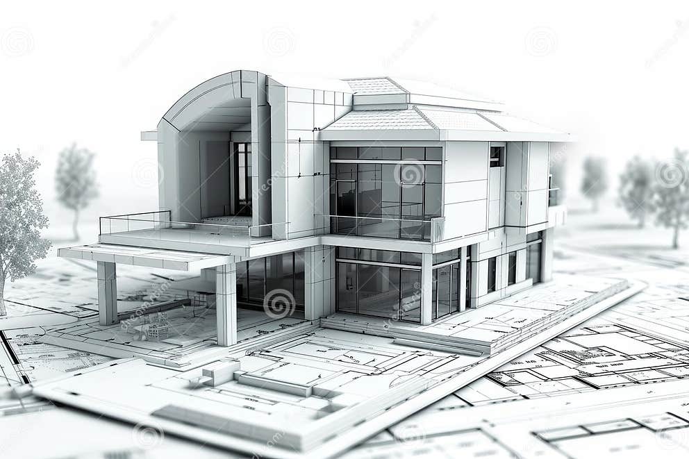 Three-dimensional House Blueprint 3d Plan. Generate Ai Stock ...