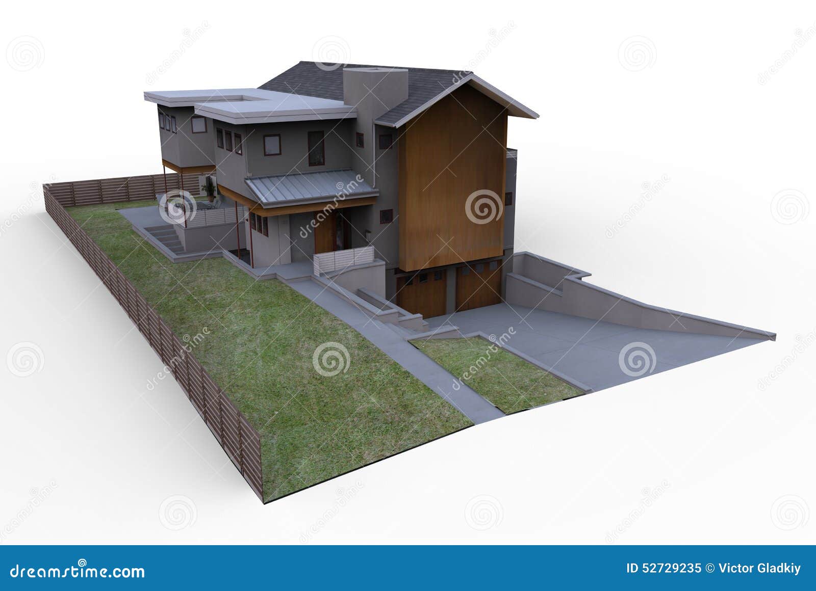 Three-Dimensional House stock illustration. Illustration of facade ...