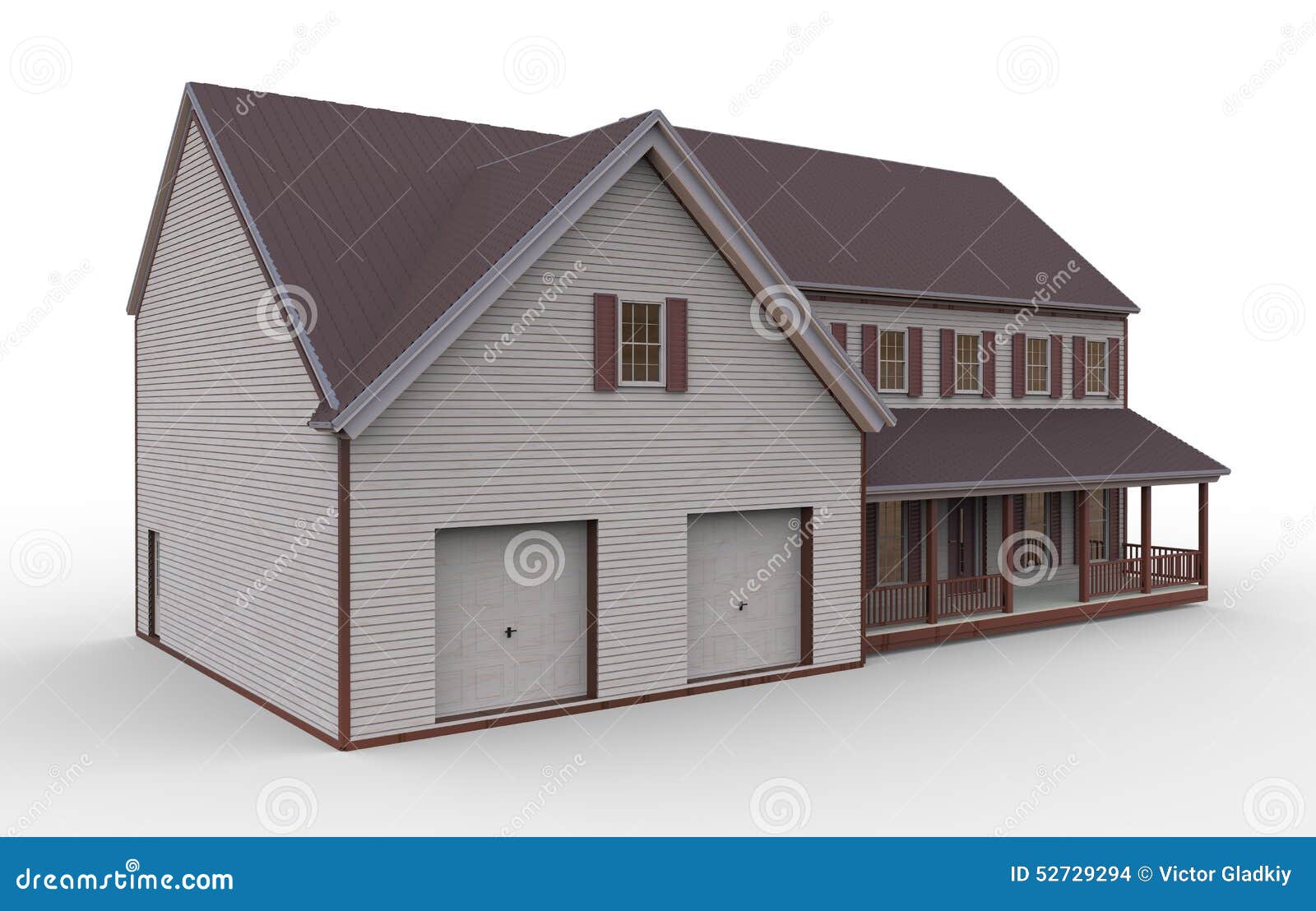 Three-Dimensional House stock illustration. Illustration of architect ...
