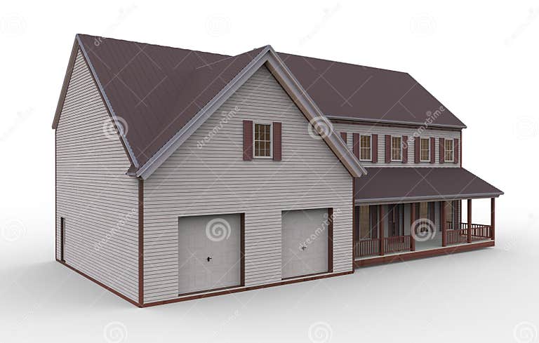 Three-Dimensional House stock illustration. Illustration of architect ...
