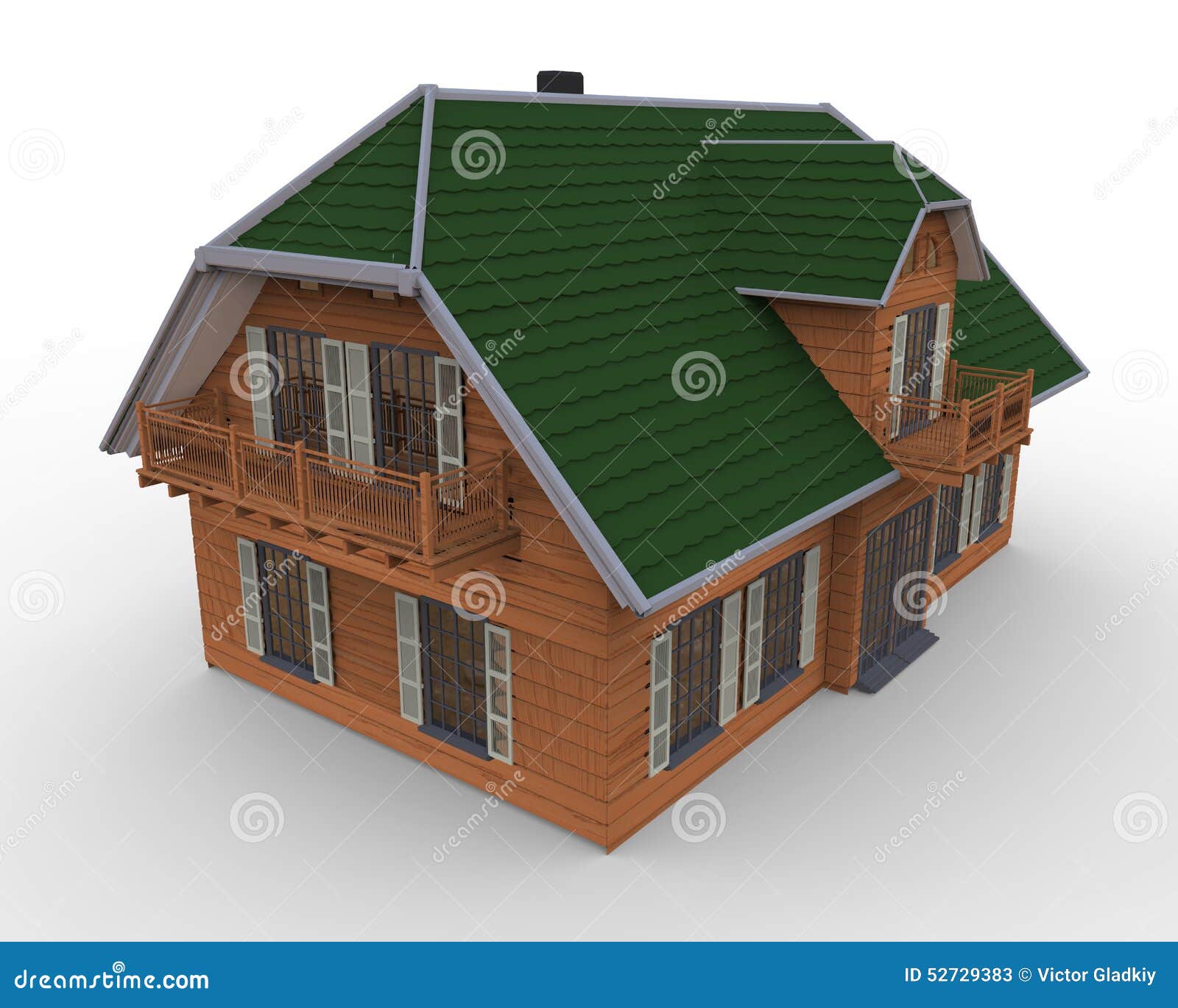 Three-Dimensional House stock illustration. Illustration of family ...