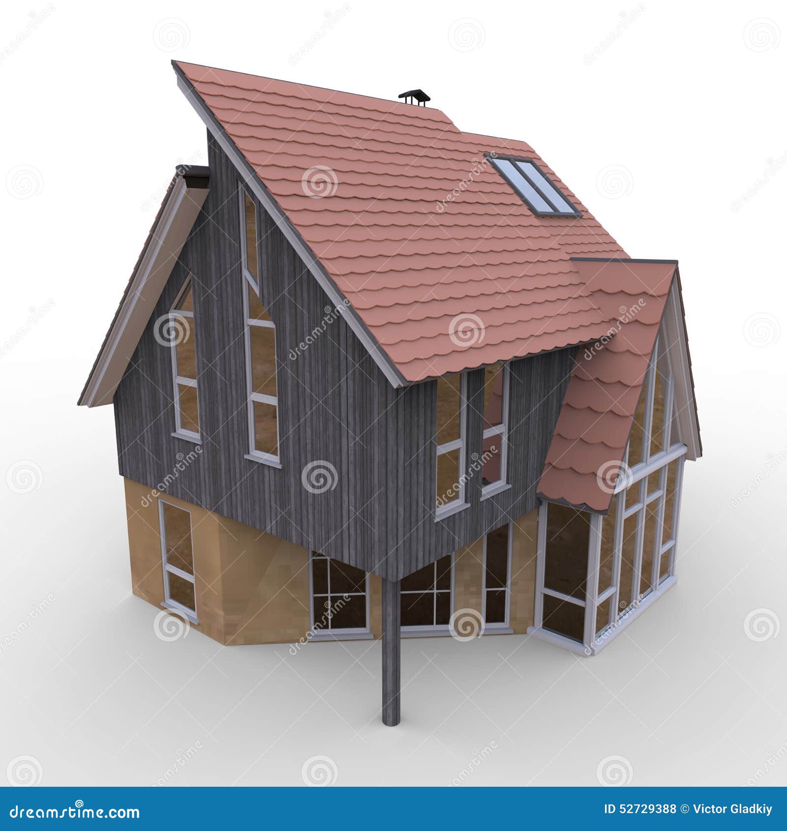 Three-Dimensional House stock illustration. Illustration of design ...