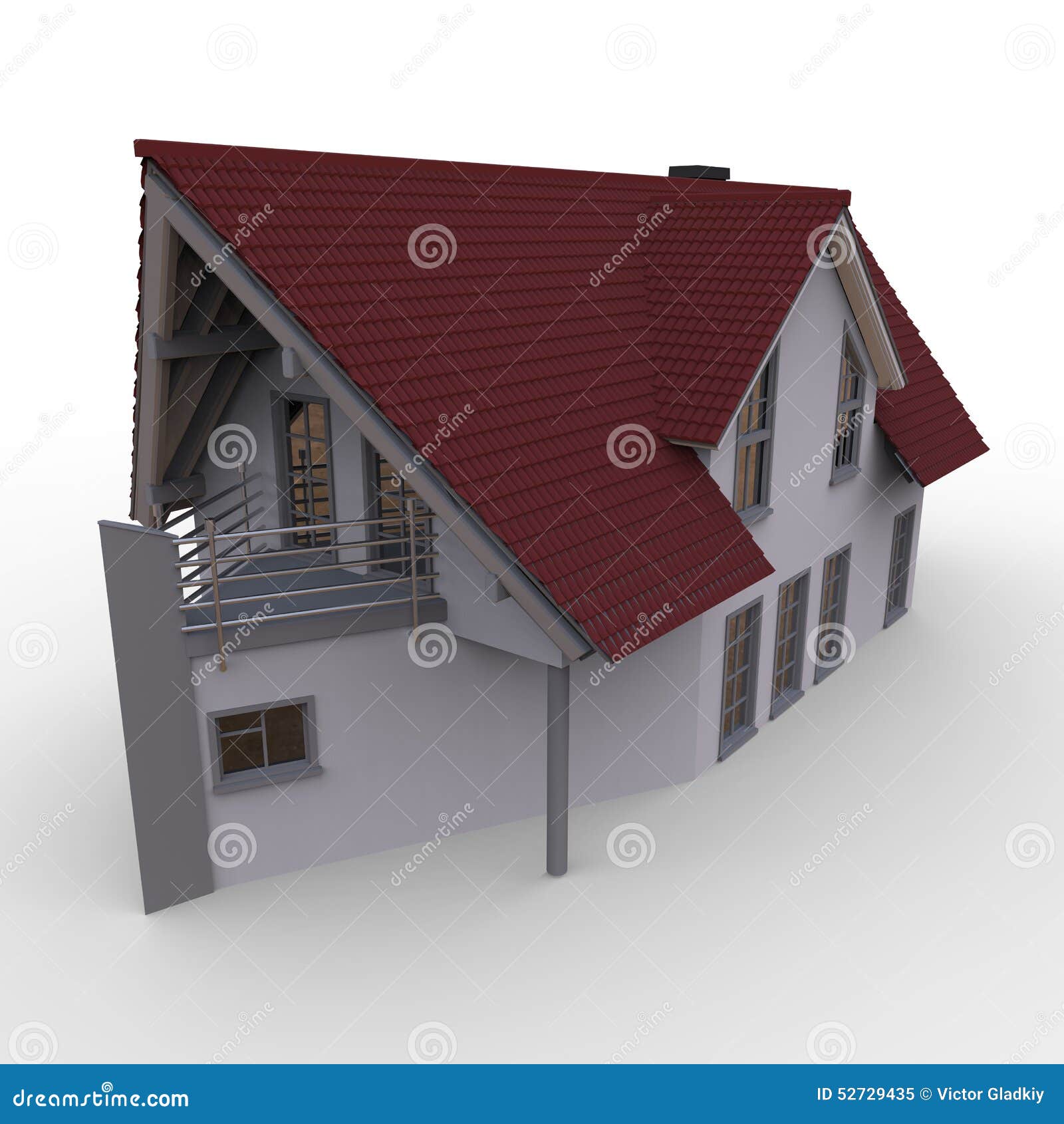 Three-Dimensional House stock illustration. Illustration of build ...
