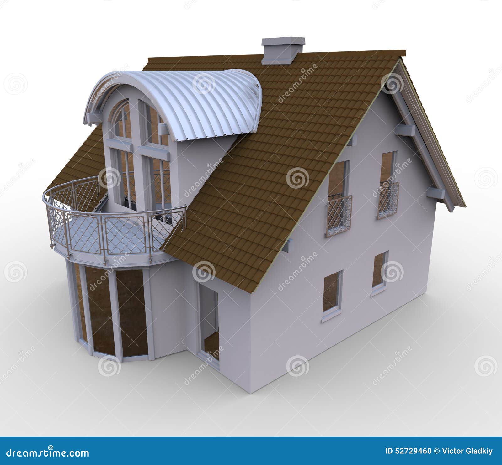 Three-Dimensional House stock illustration. Illustration of house ...