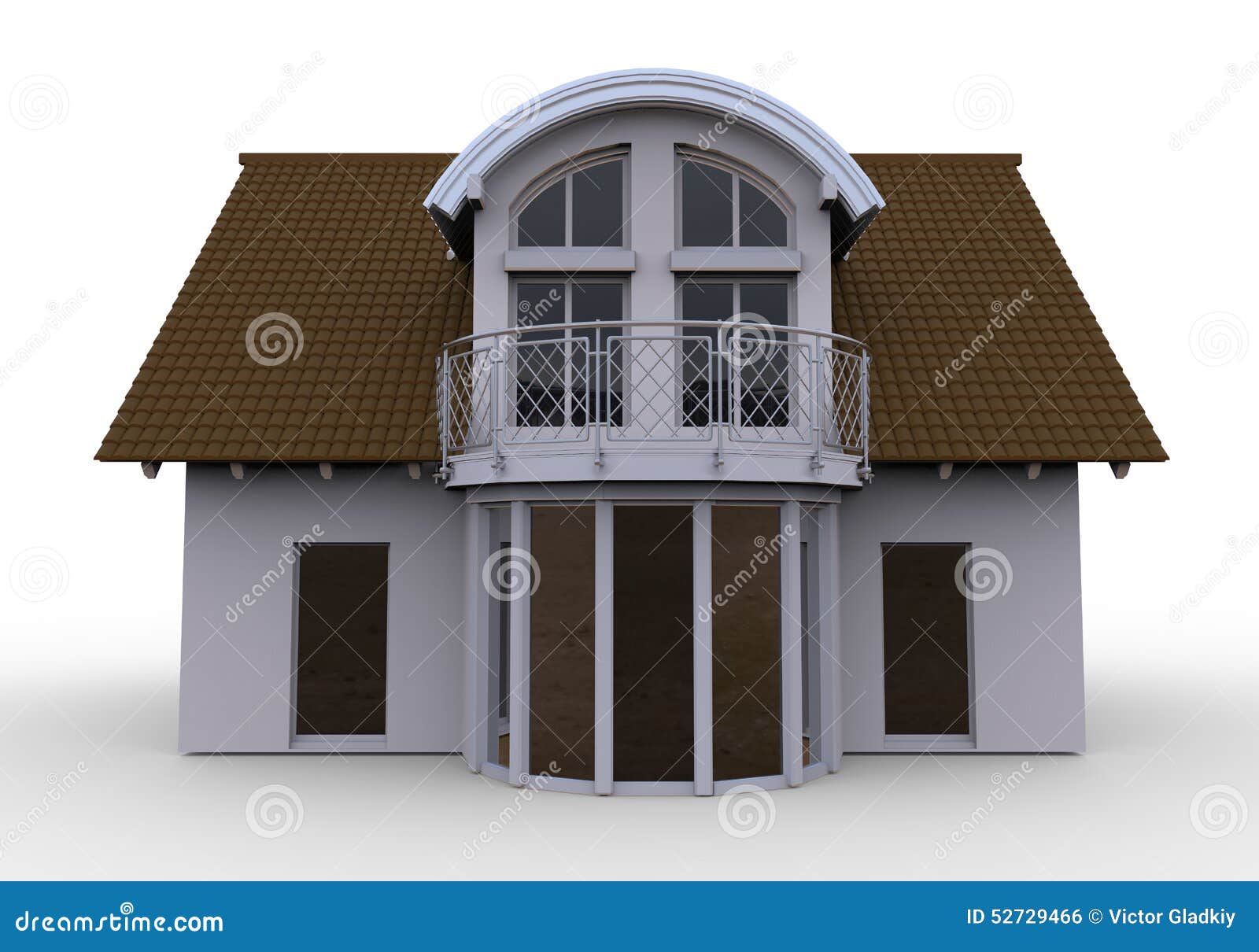 Three-Dimensional House stock illustration. Illustration of real - 52729466