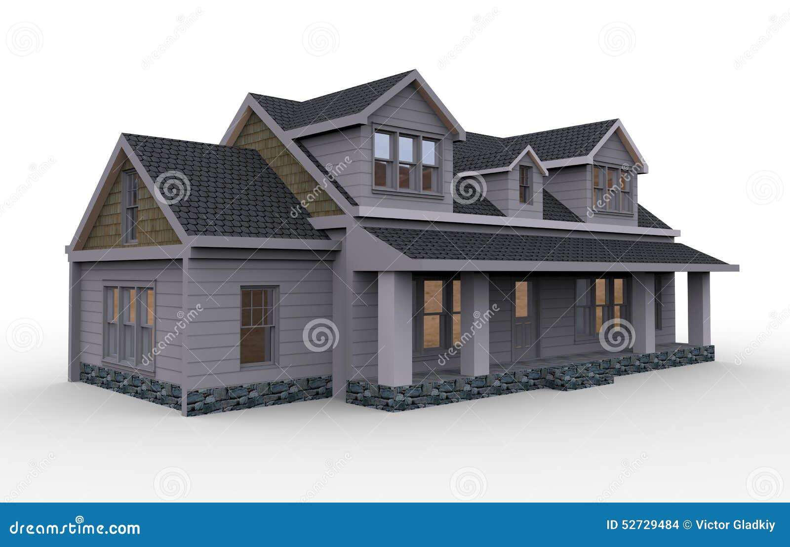 Three-Dimensional House stock illustration. Illustration of frame ...