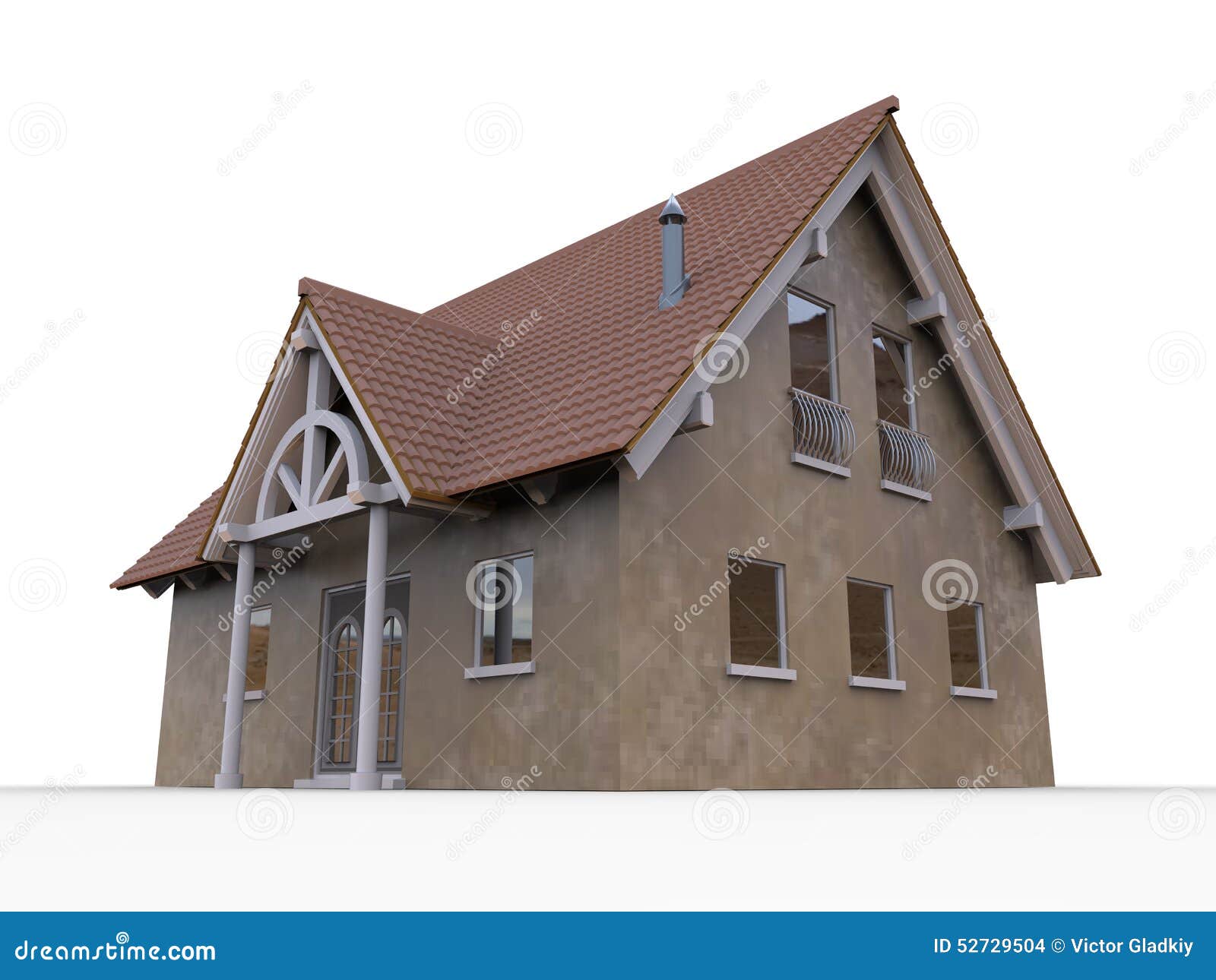 Three-Dimensional House stock illustration. Illustration of rendering ...
