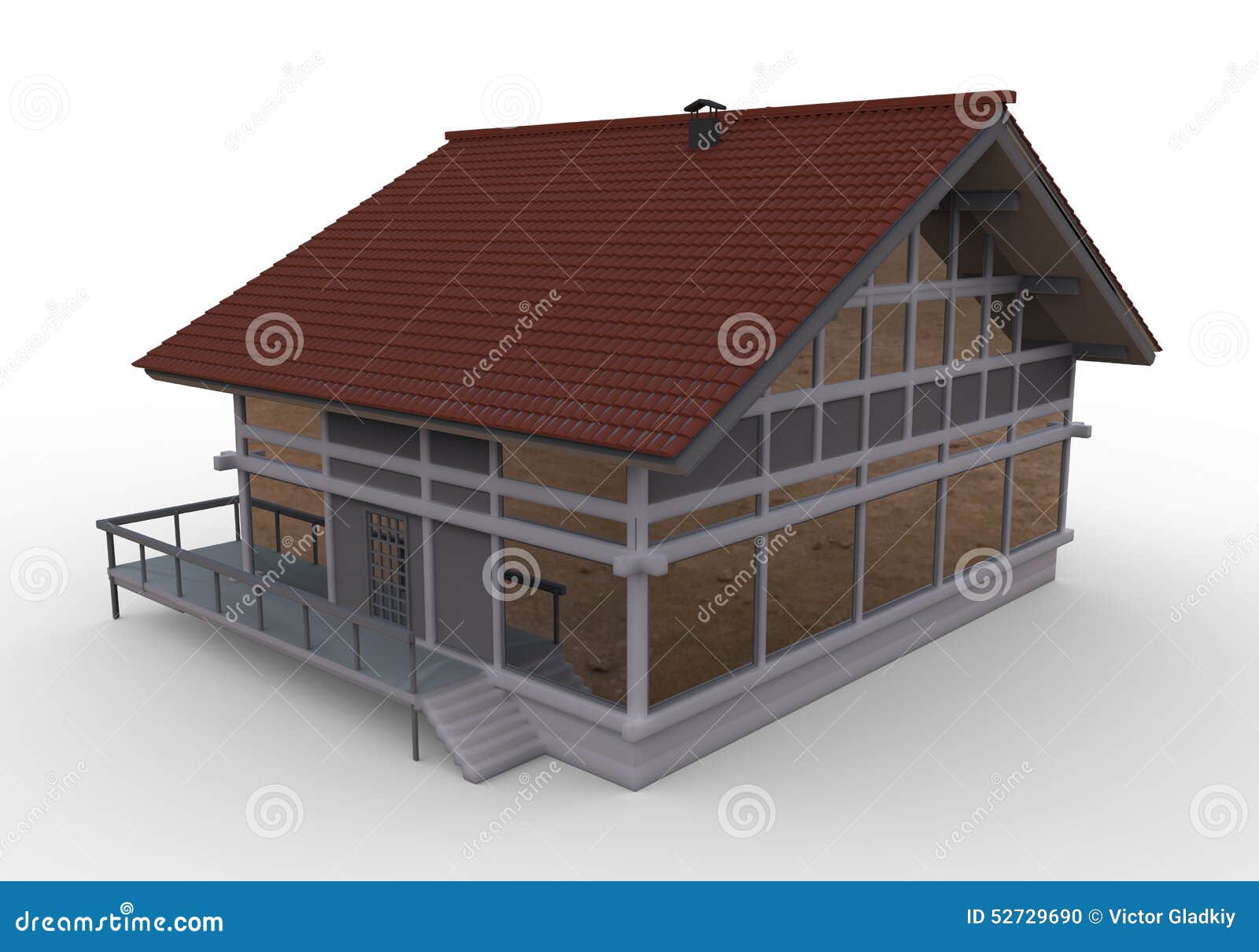 Three-Dimensional House stock illustration. Illustration of frame ...