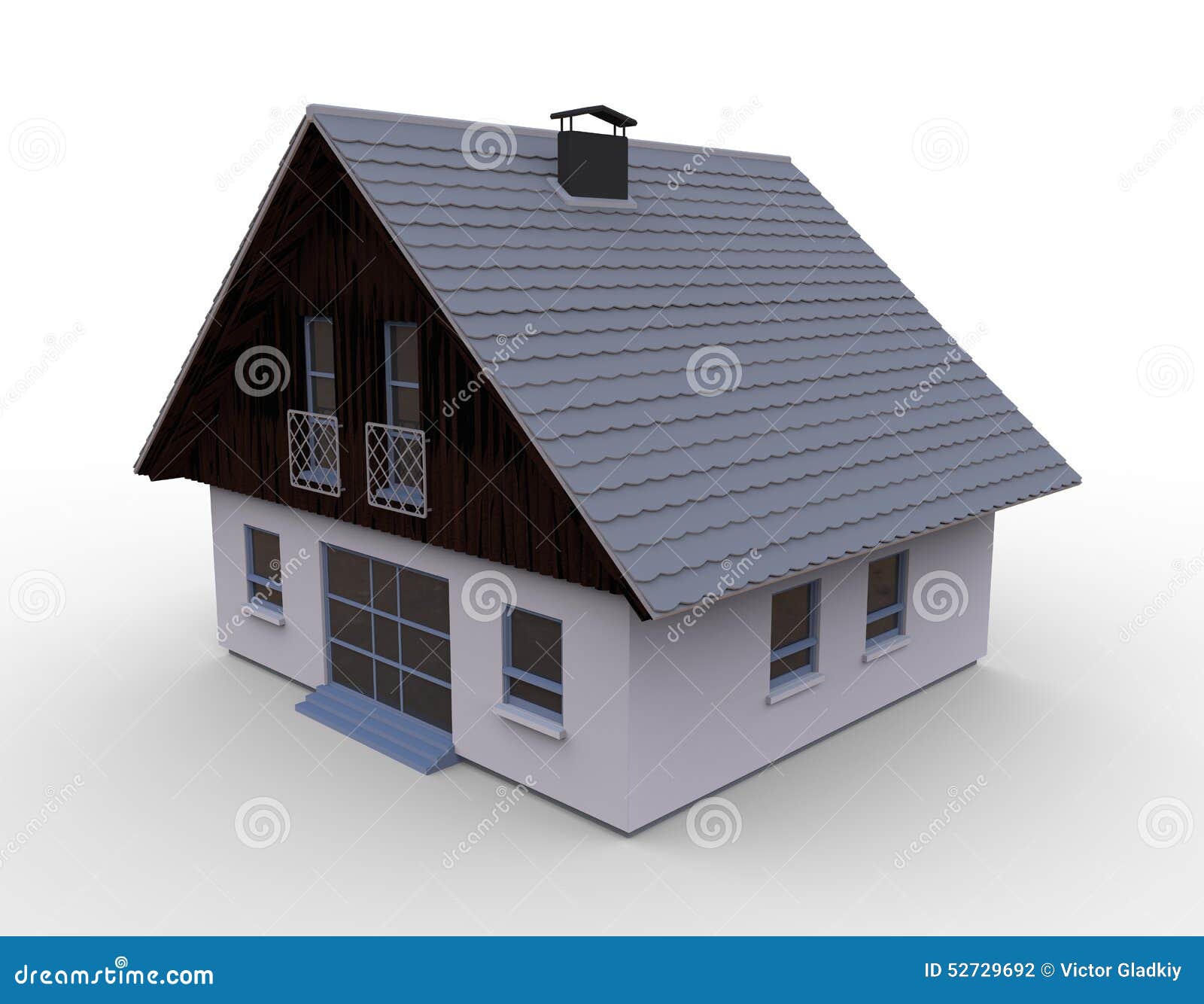 Three-Dimensional House stock illustration. Illustration of facade ...
