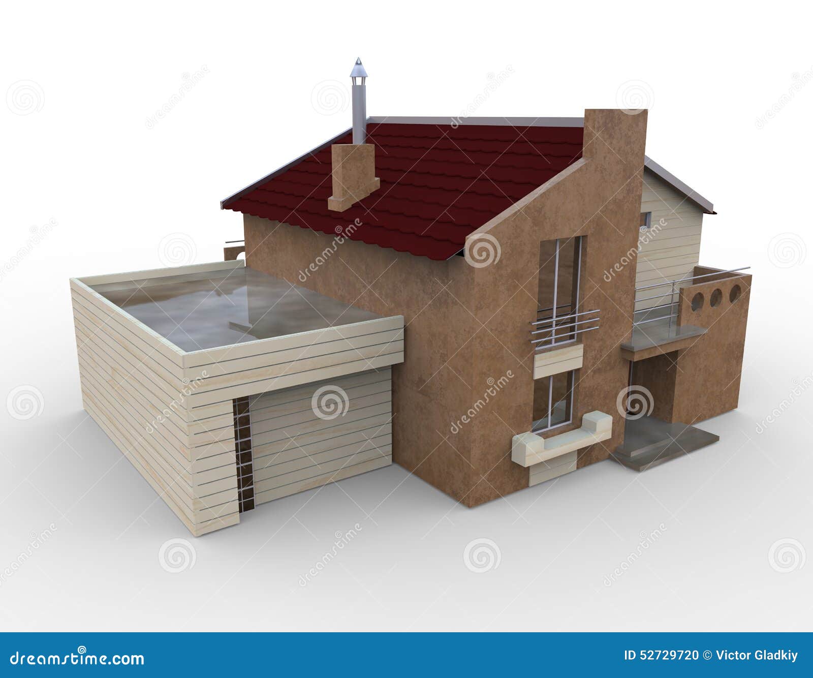 Three-Dimensional House stock illustration. Illustration of ...