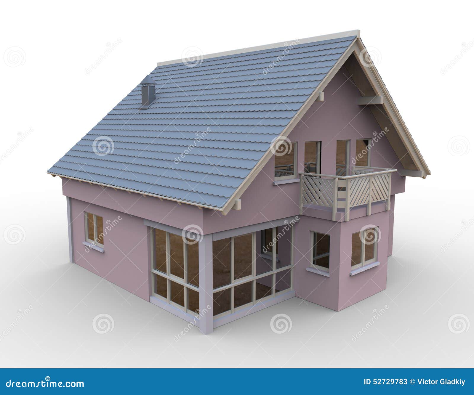 Three-Dimensional House stock illustration. Illustration of house ...