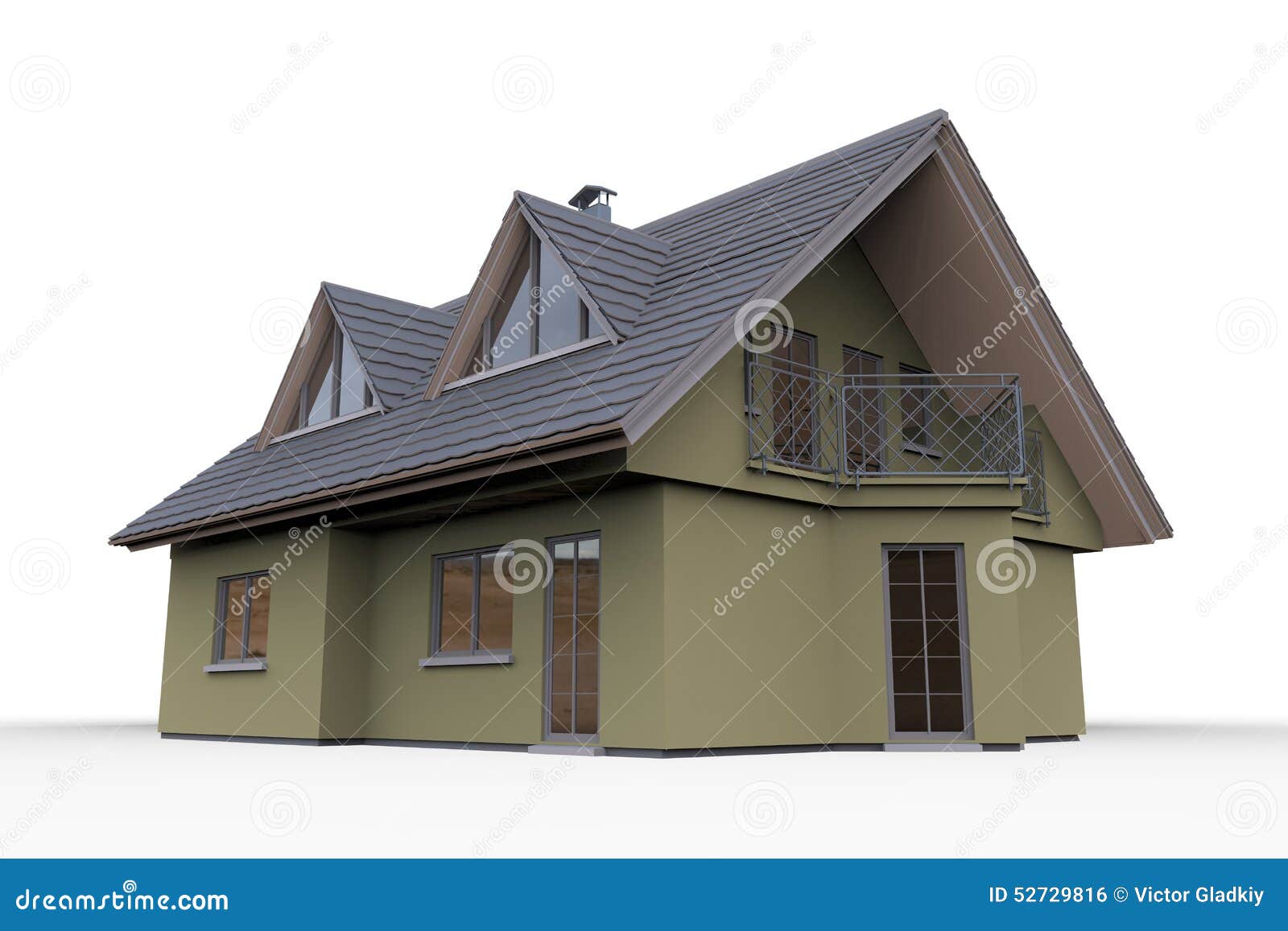 Three-Dimensional House stock illustration. Illustration of build ...