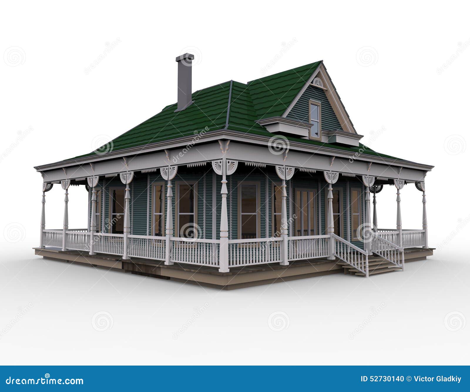 Three-Dimensional House stock illustration. Illustration of cottage ...