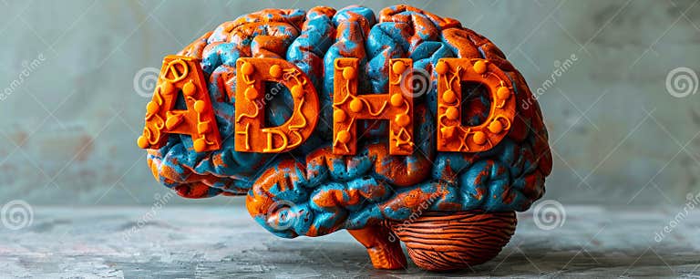 A Three-dimensional Human Brain Model with the Orange Letters ADHD ...
