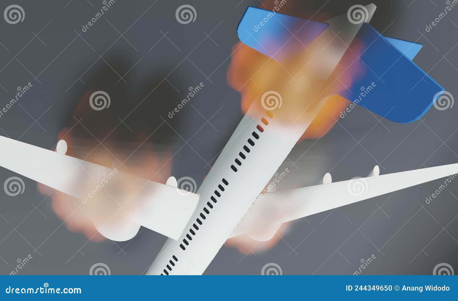 Three-dimensional Illustration 3D Dramatization Of Boeing 737 Airplane ...
