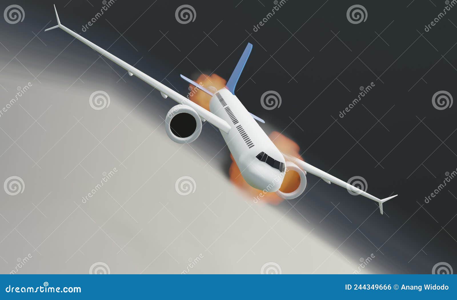 Three-dimensional Illustration 3D Dramatization of Boeing 737 Airplane ...