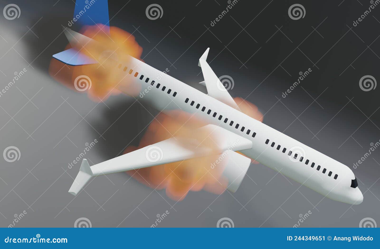 Three-dimensional Illustration 3D Dramatization Of Boeing 737 Airplane ...