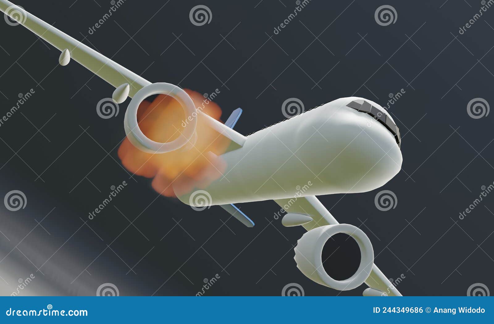 Three-dimensional Illustration 3D Dramatization Of Boeing 737 Airplane ...