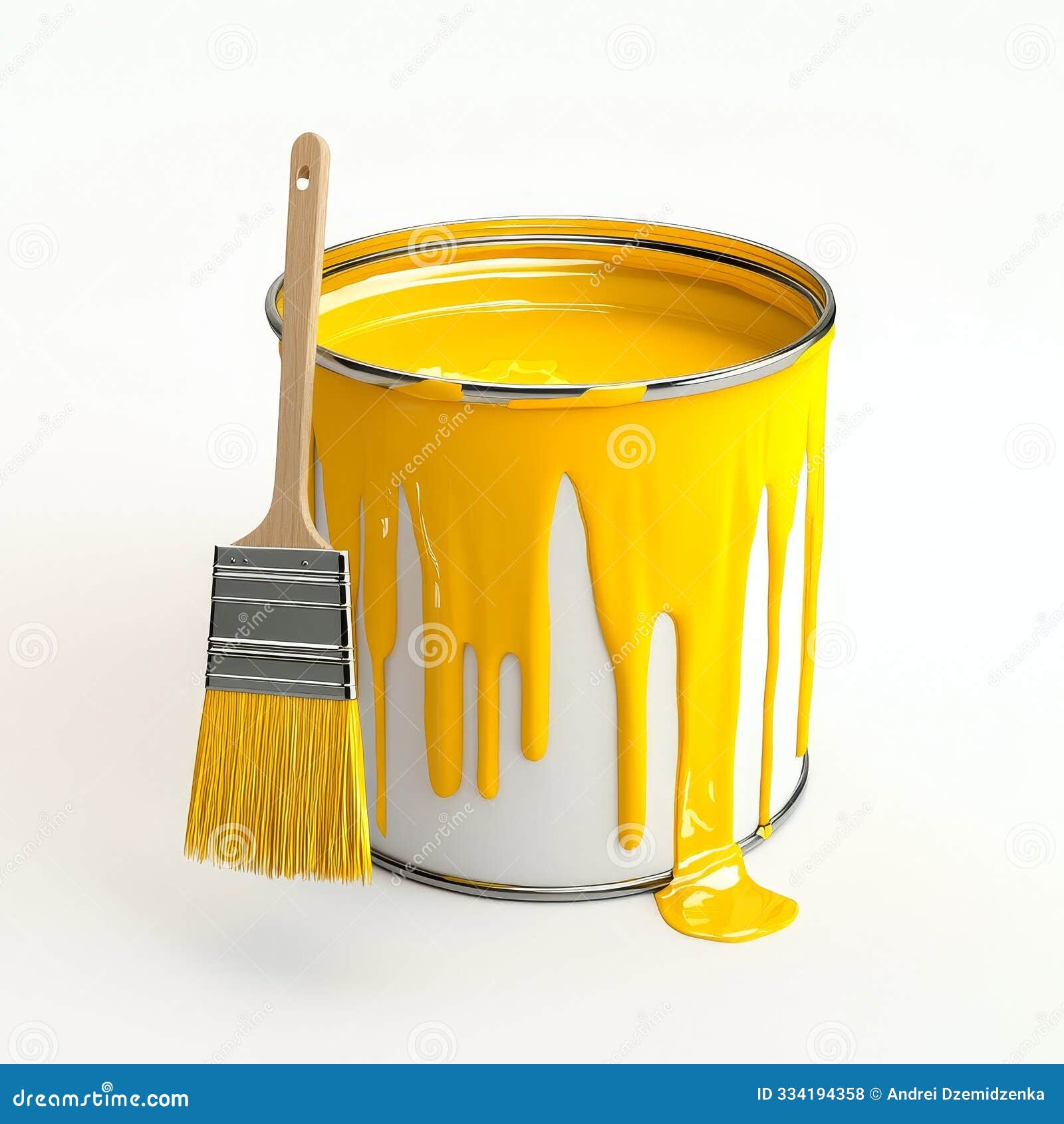 Three-dimensional Illustration of Dripping Paint from a Paint Can and ...
