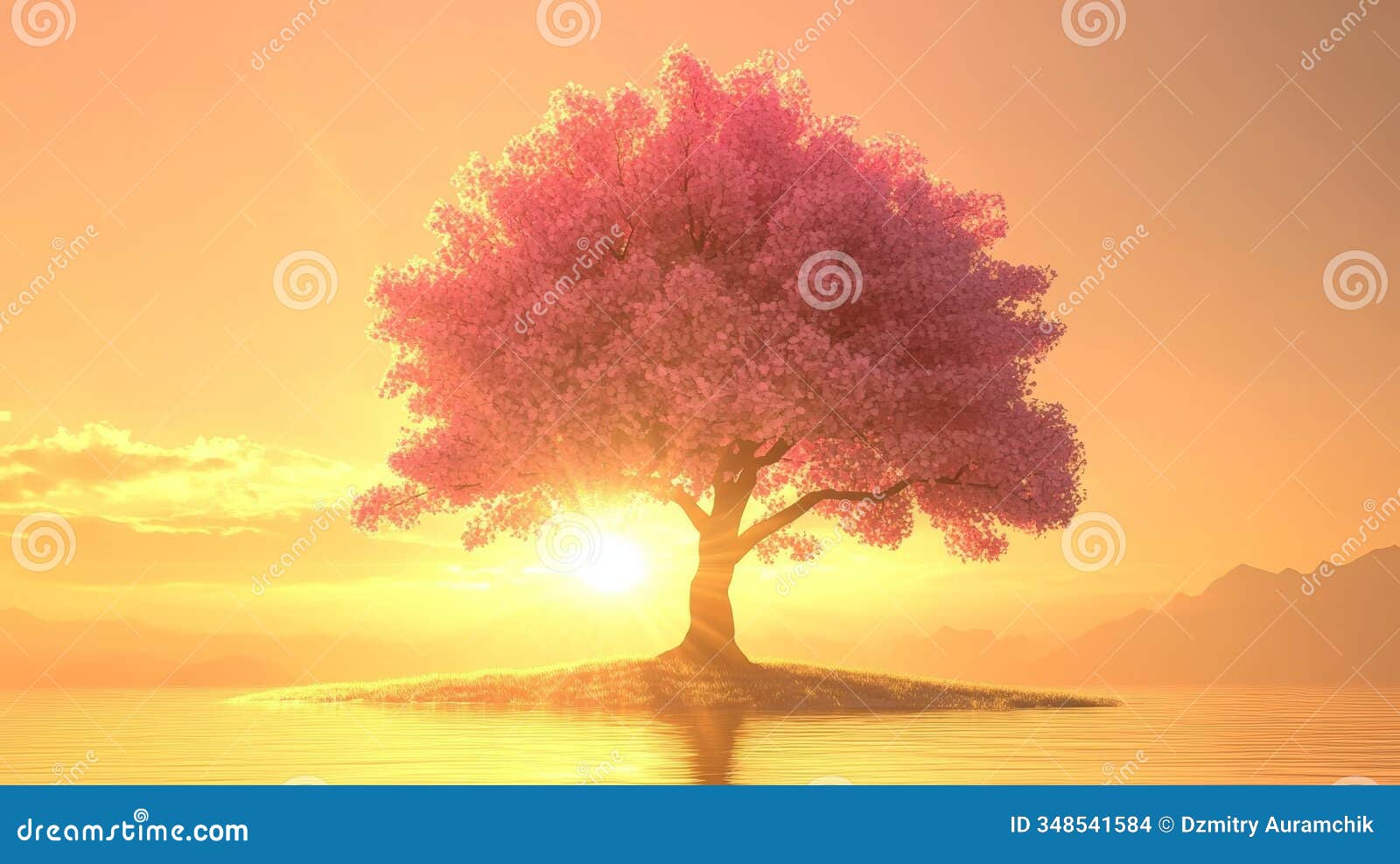 A Three-dimensional Illustration Featuring Pink Cherry Blossom Sakura ...