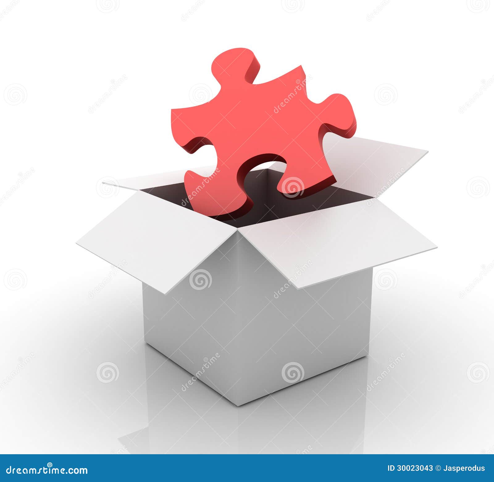 Jigsaw out of the Box stock illustration. Illustration of brain - 30023043