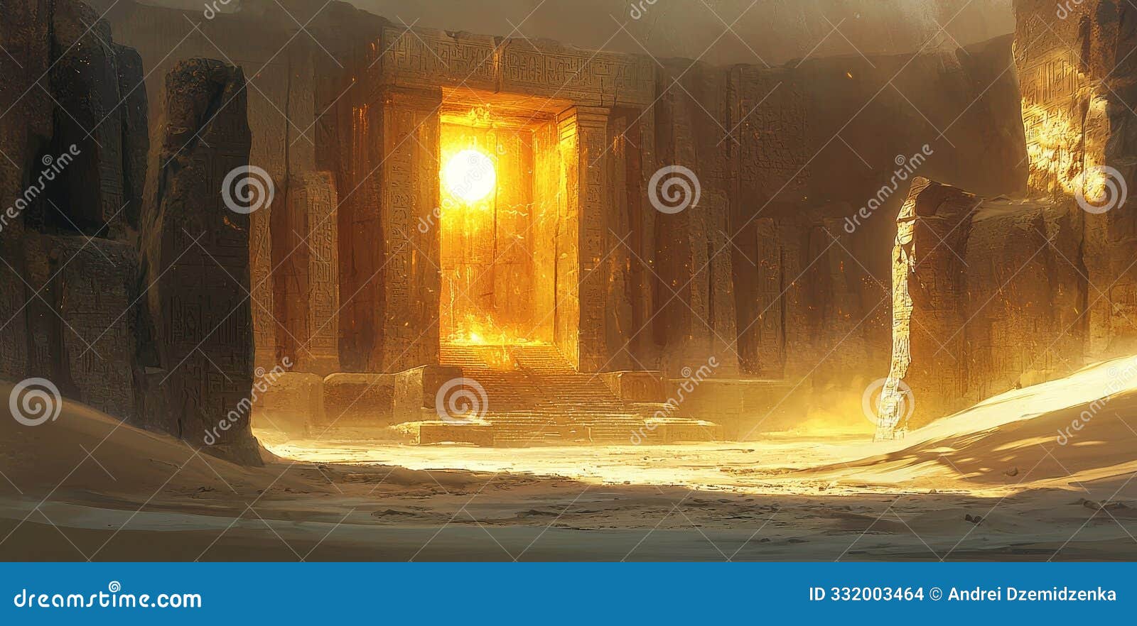 Three-dimensional Illustration of a Magic Ritual Performed in a Desert ...