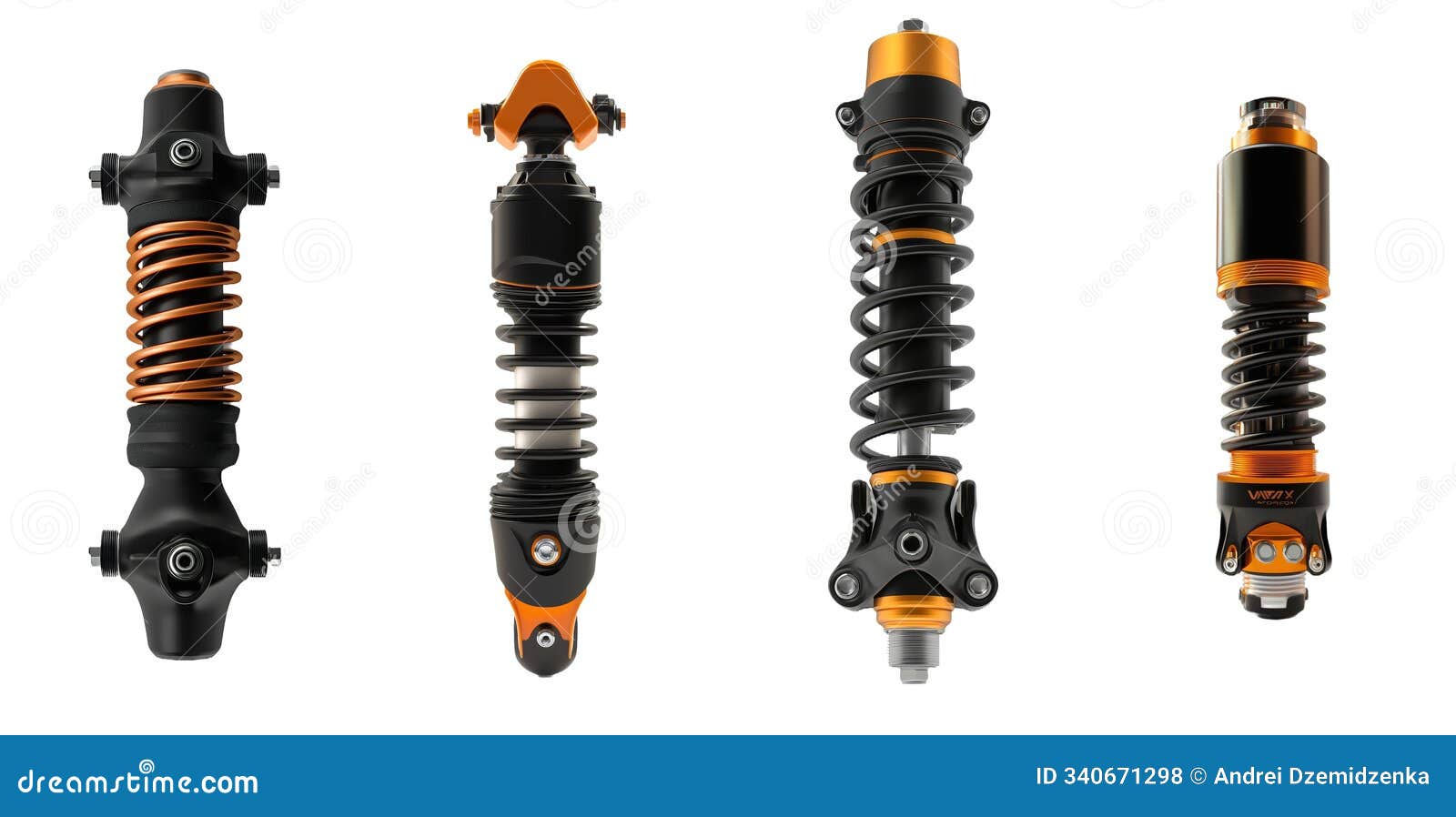 Three-dimensional Illustration of a Shock Absorber Isolated on a ...