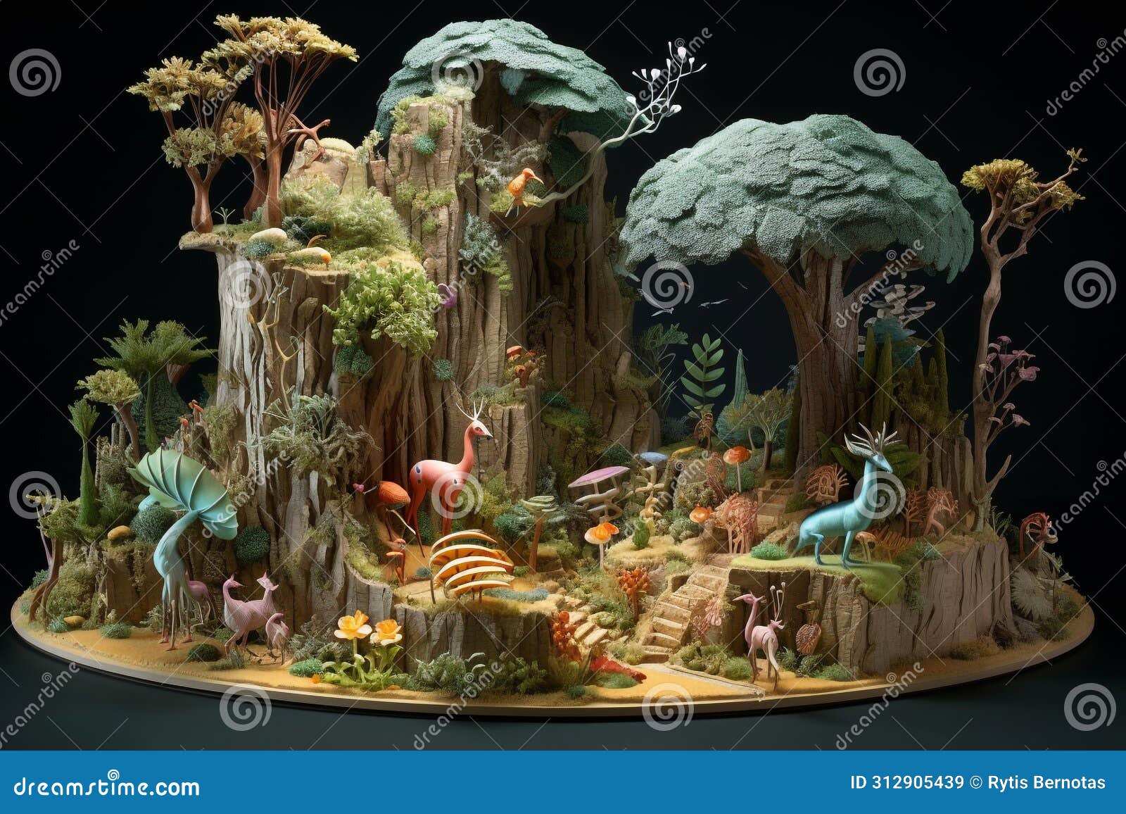 Three Dimensional Illustration of Small Ecosystem World Stock ...