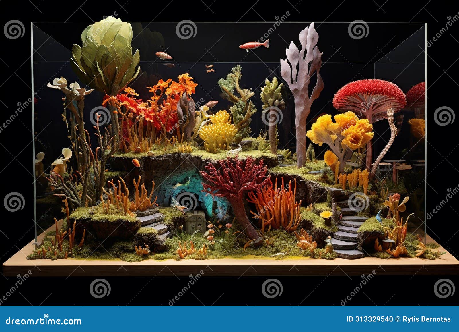 Three Dimensional Illustration of Small Ecosystem World Stock ...