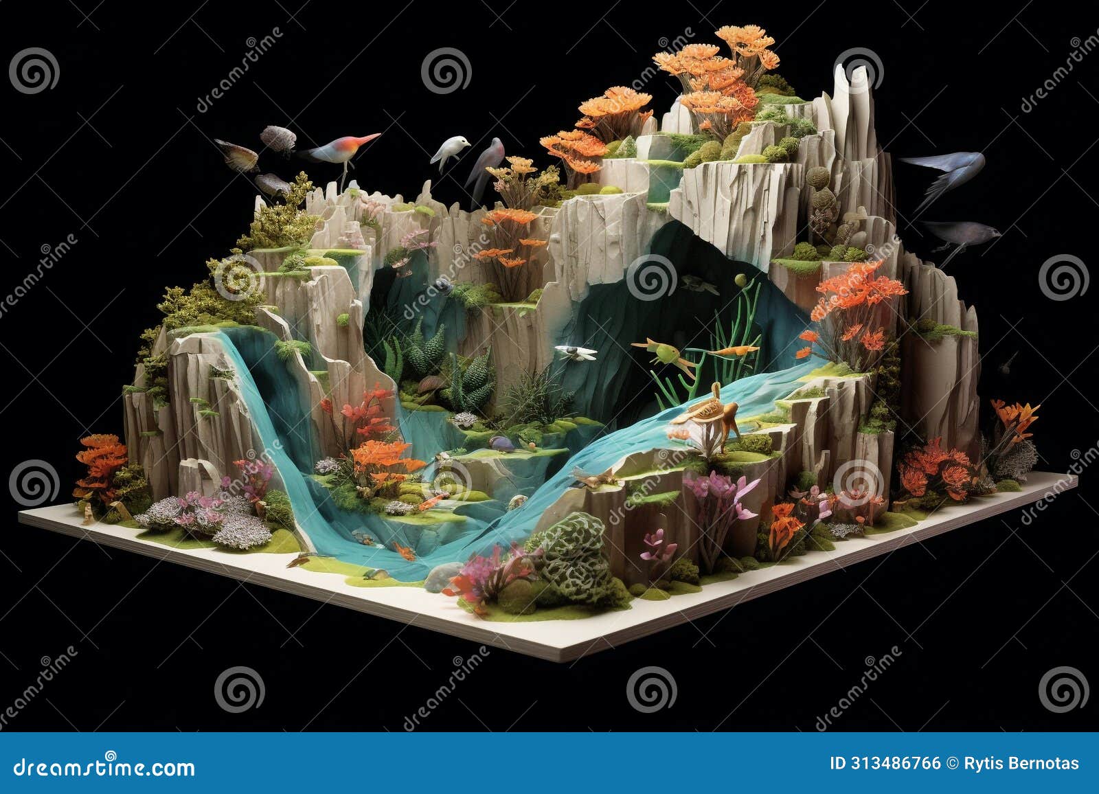 Three Dimensional Illustration of Small Ecosystem World Stock ...