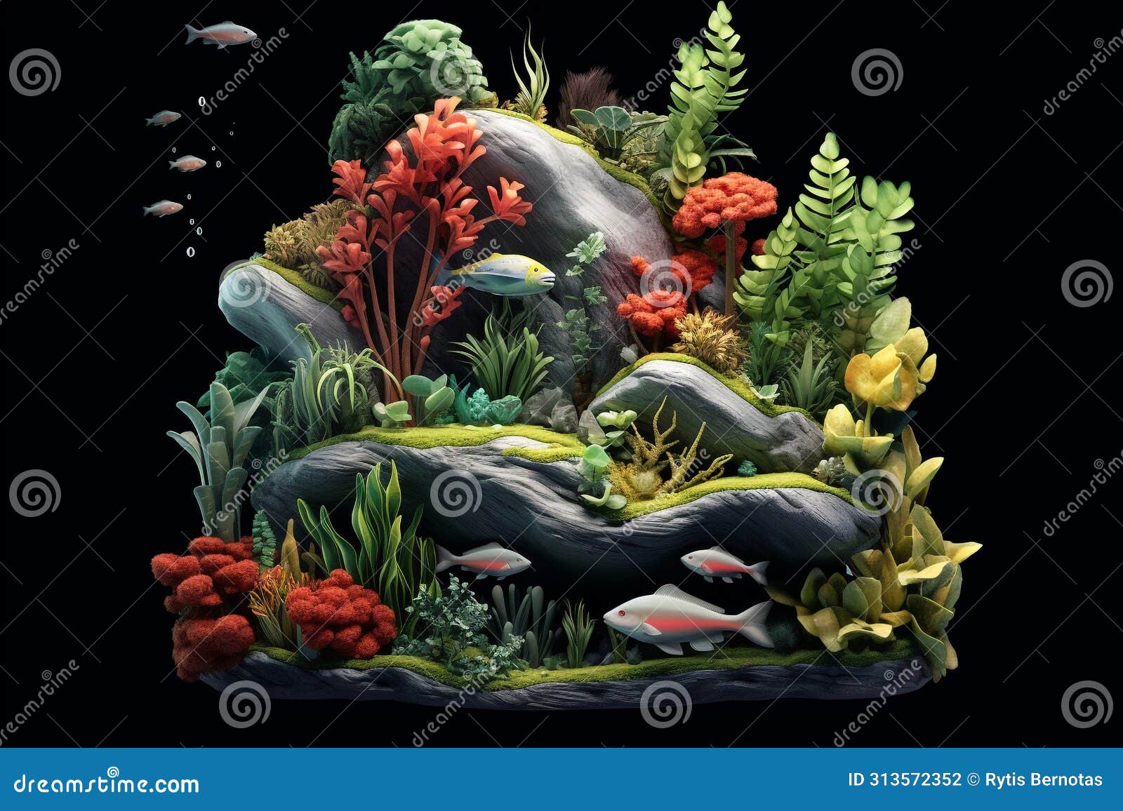 Three Dimensional Illustration of Small Ecosystem World Stock ...